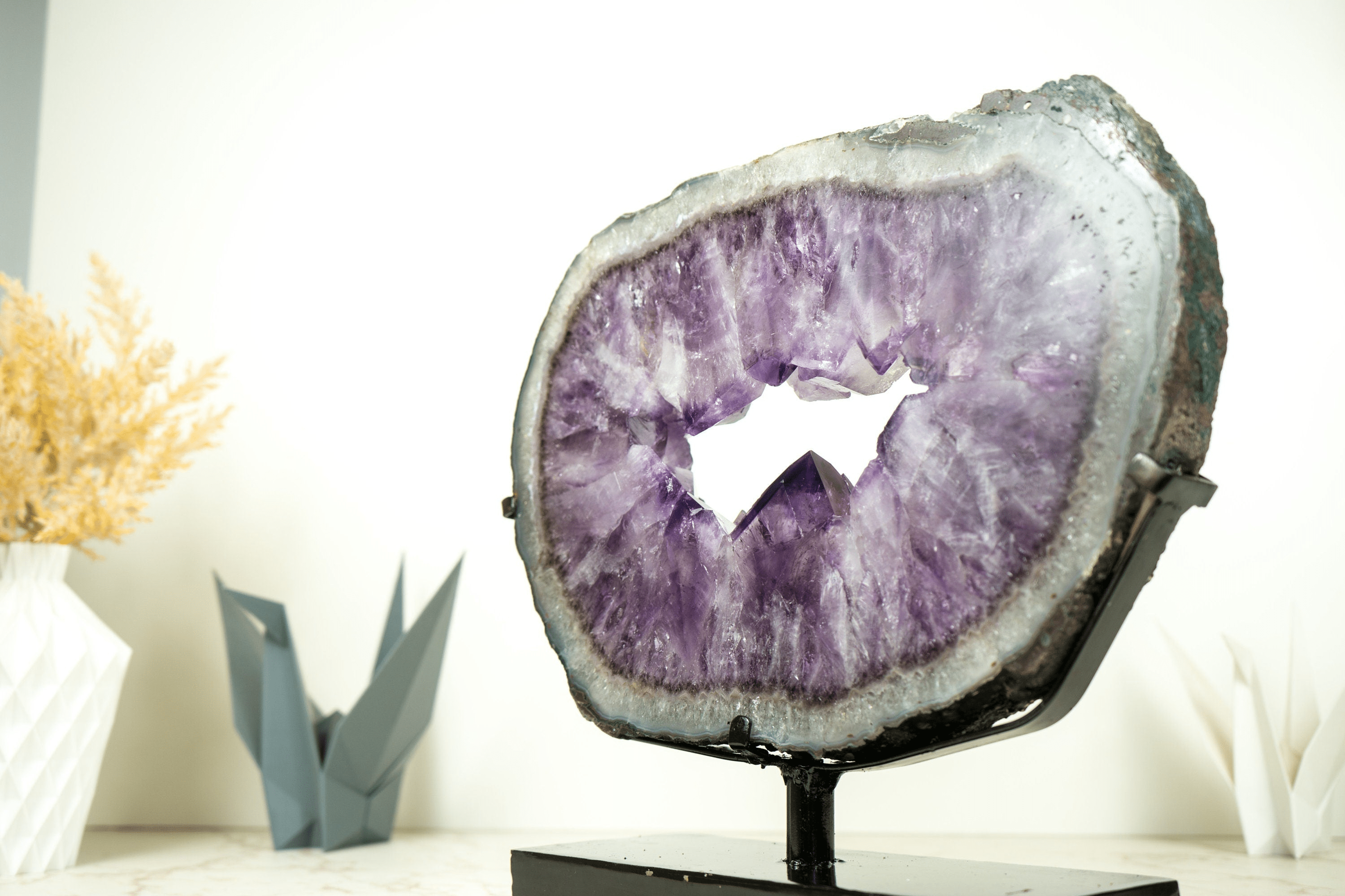 Lavender Amethyst Agate Geode | Purple Amethyst Geode Stone