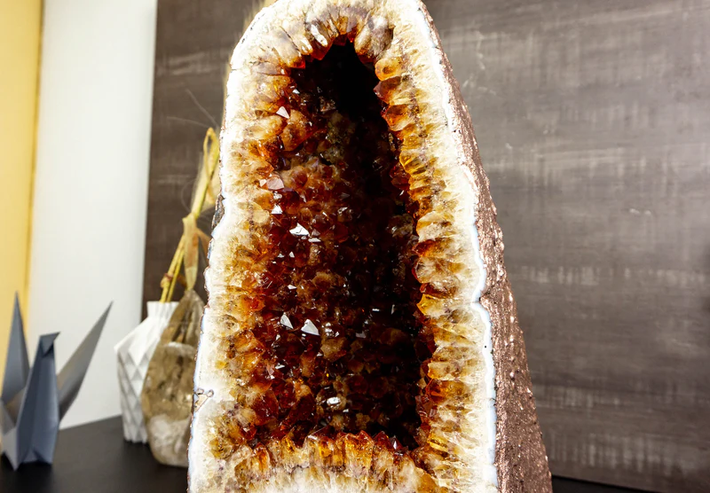 Deep And Orange Citrine Geodes | Large Citrine Geodes | E2D Crystals ...