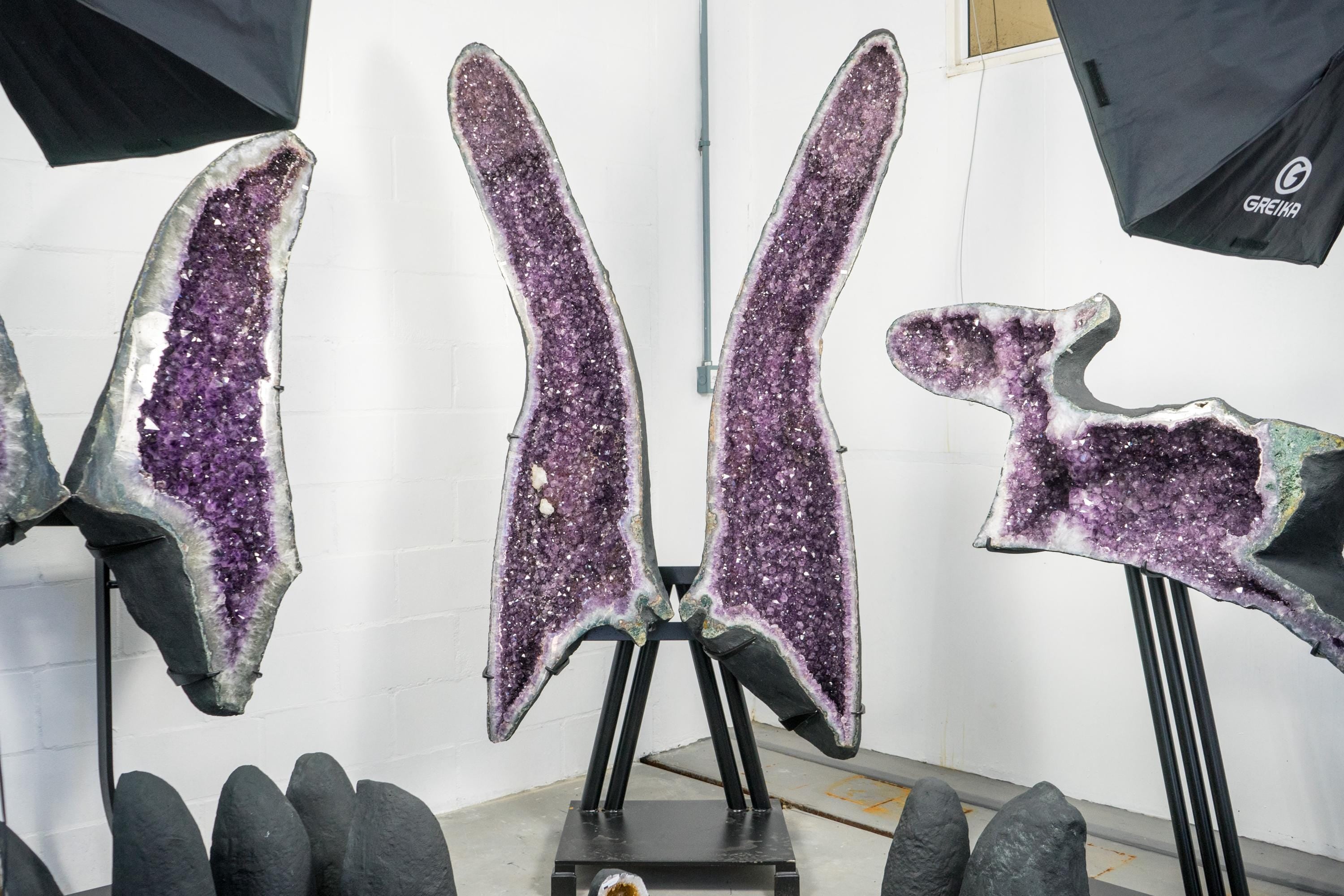 7.4 Ft Tall Giant Amethyst Cathedrals – XX-Large Amethyst Geode Wings