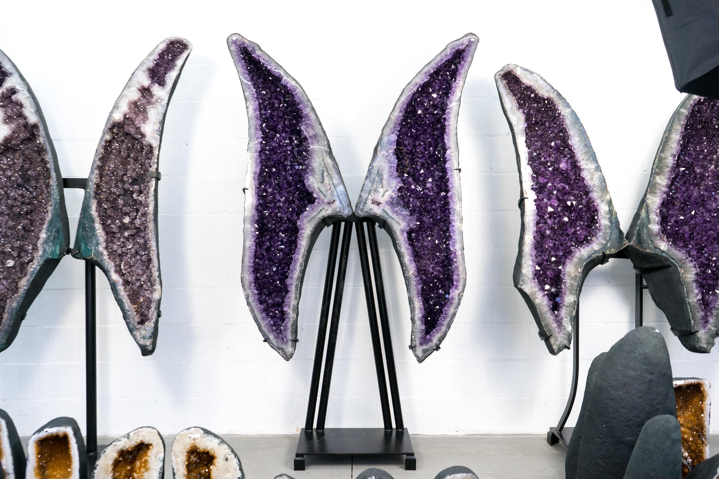 Monumental Amethyst Geode Wings with Sculptural Butterfly Wings Format