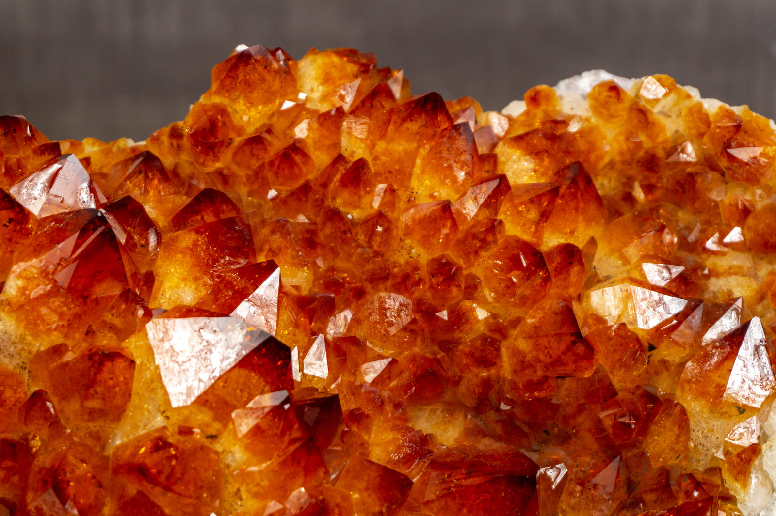 Rare AAA Citrine Flower Cluster with Large deep Orange Druzy | E2D