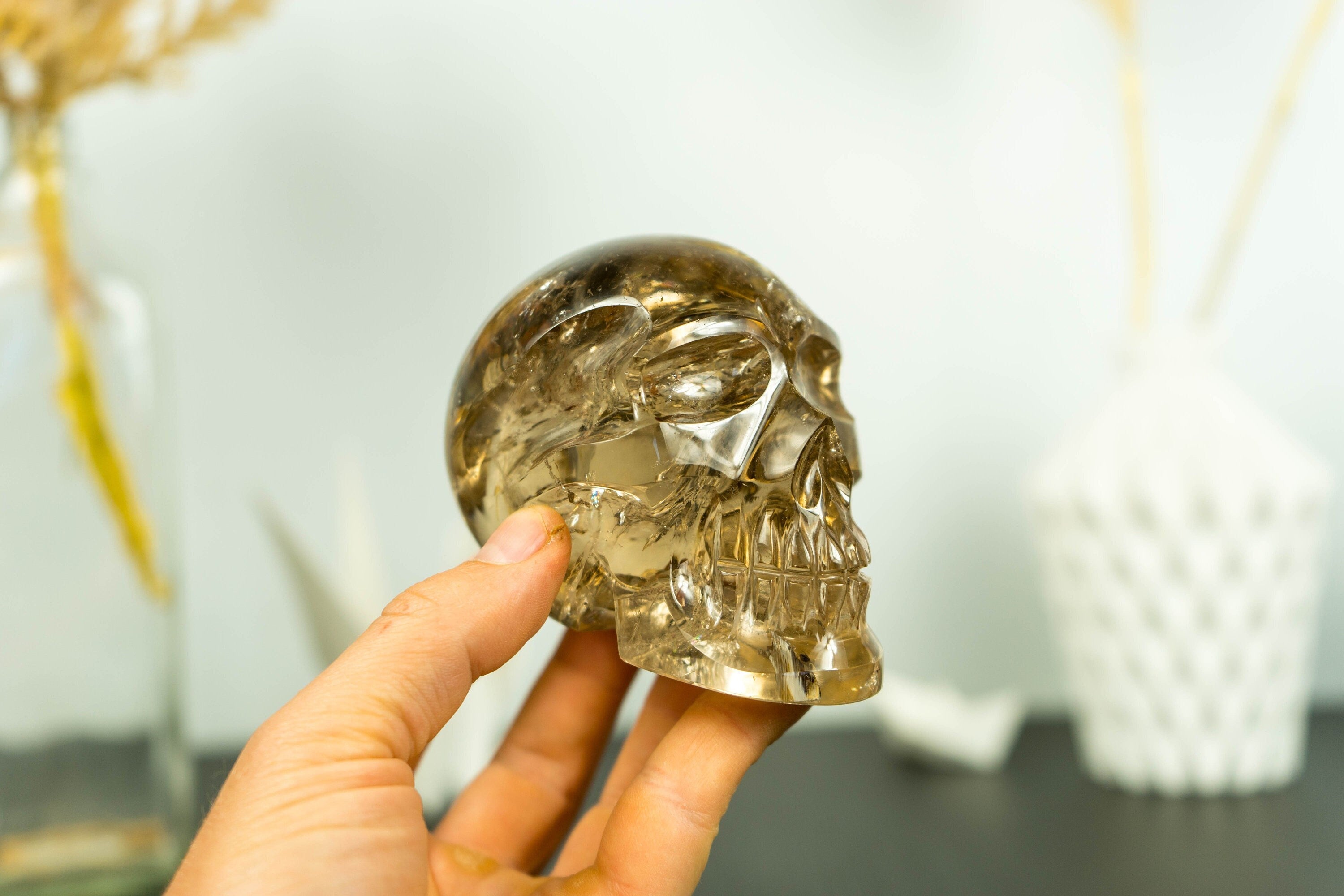 Gorgeous AAA Untreated Natural Citrine Crystal Skull | E2D