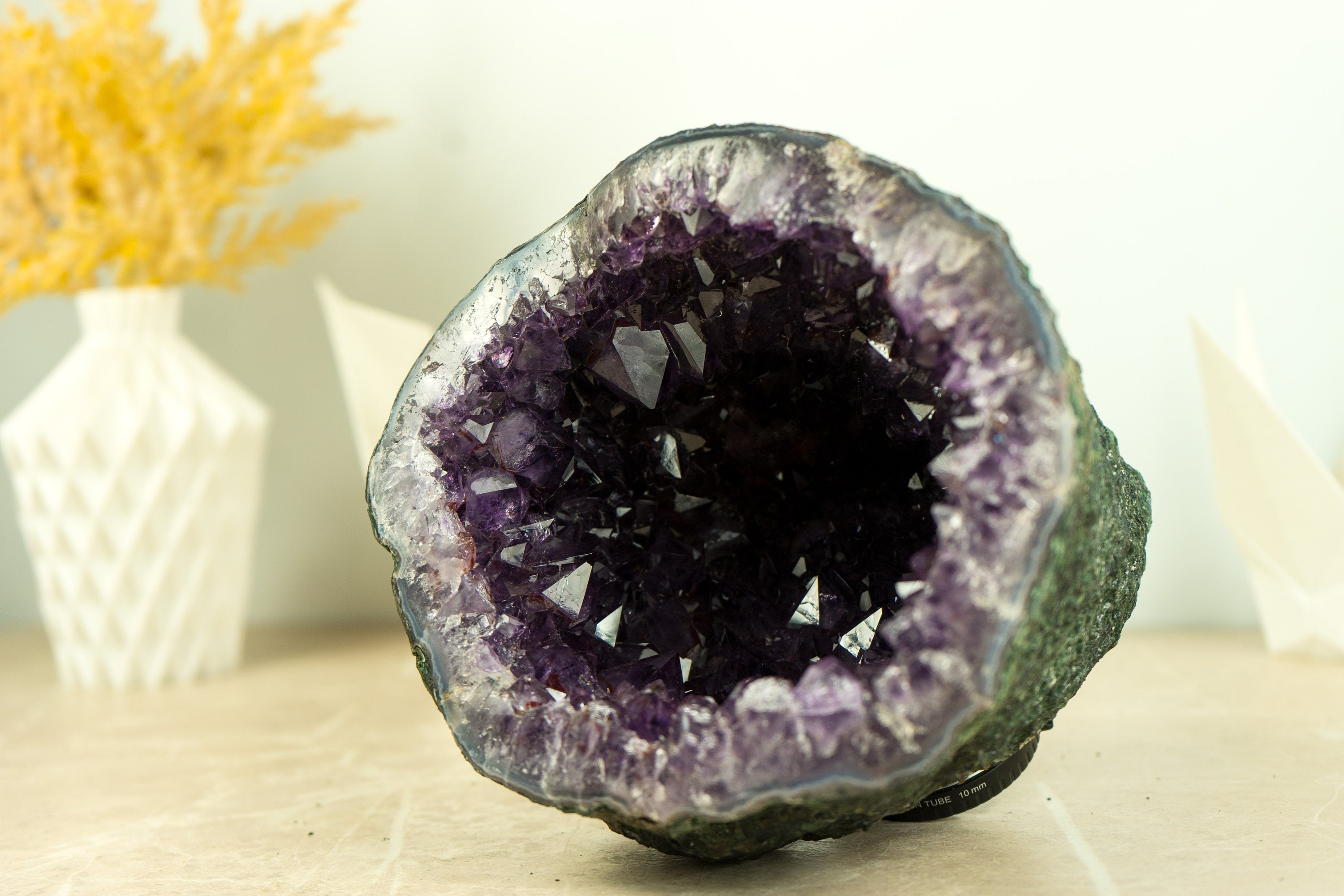 All Natural Small AAA Amethyst Geode with Deep Purple Amethyst Druzy