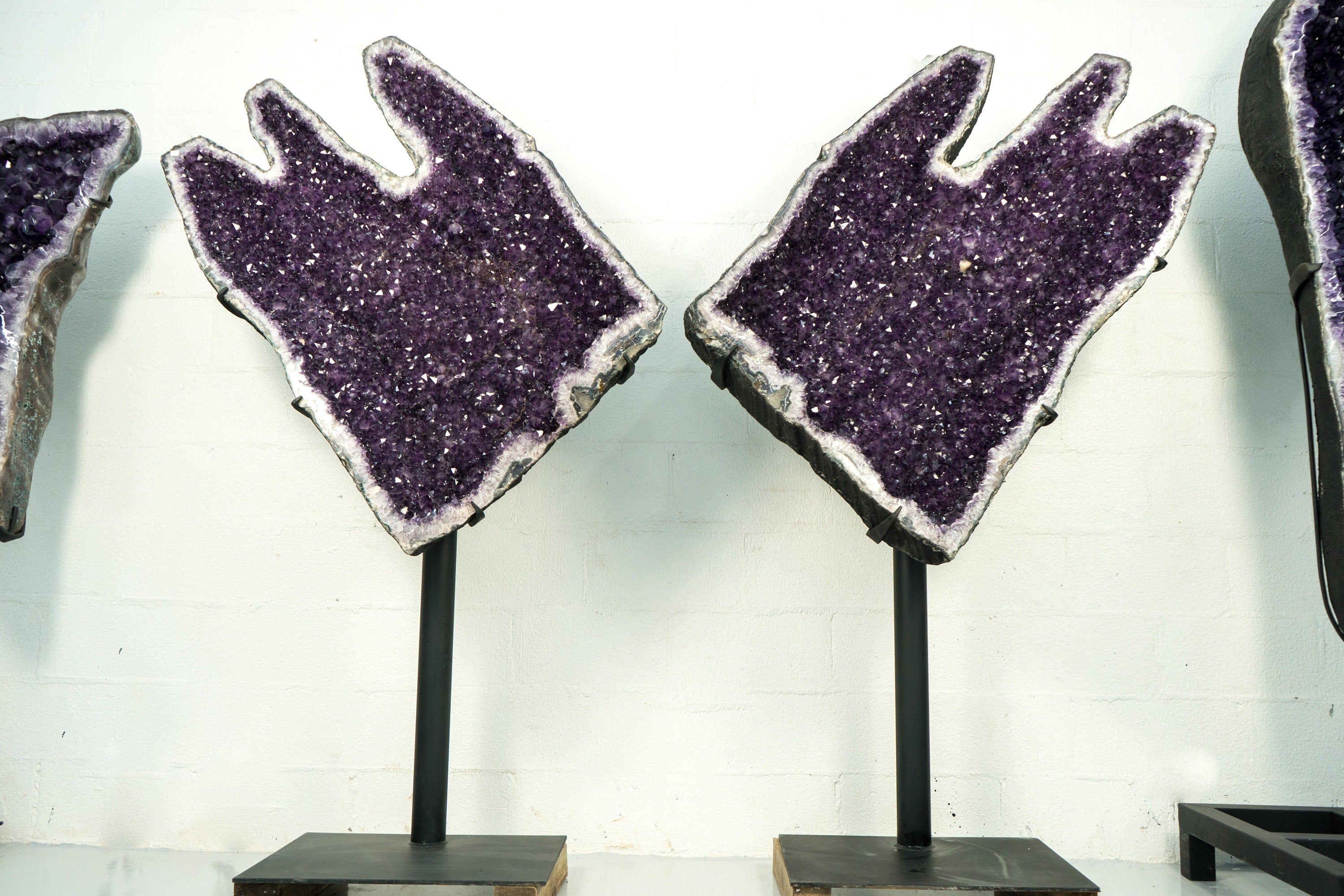 7 Ft Tall Giant Amethyst Geodes with High-Grade Deep Purple Amethyst